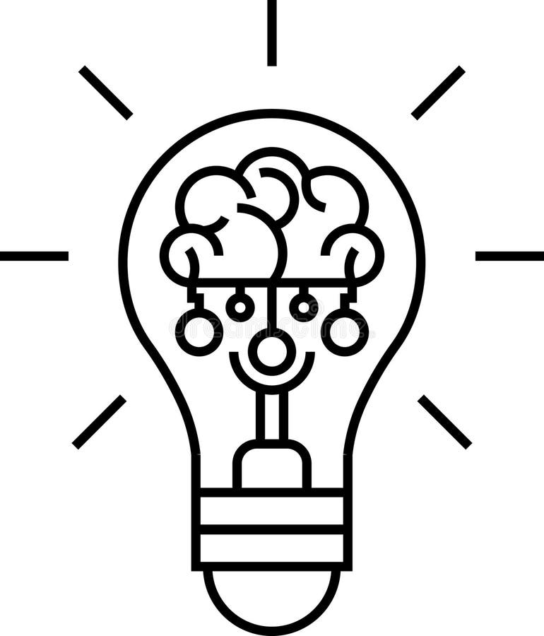 Creative Idea Icon. Brain, Lightbulb. Innovation, Education, Idea, Mind ...