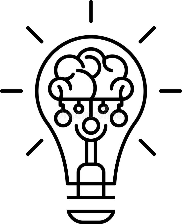 Creative Idea Icon. Brain, Lightbulb. Innovation, Education, Idea, Mind ...