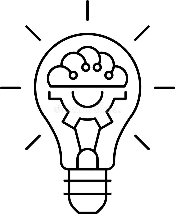 Creative Idea Icon. Brain, Lightbulb. Innovation, Education, Idea, Mind ...
