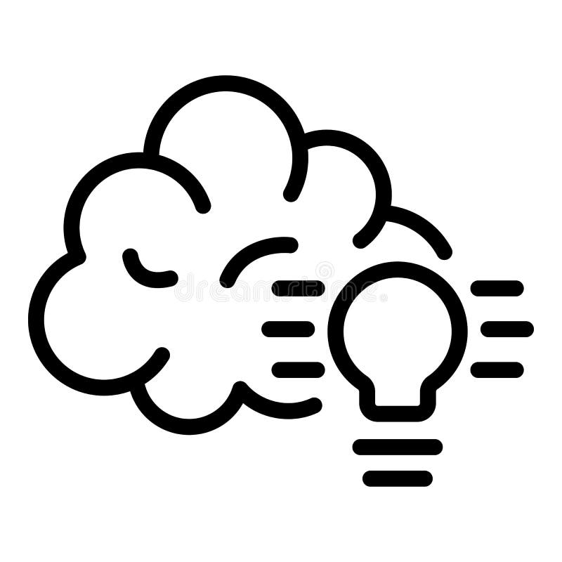 Creative Idea Icon Outline Vector. Brain Bulb Stock Vector ...