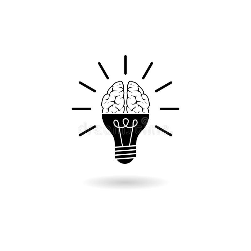 Creative Idea Icon with Shadow Stock Vector - Illustration of head ...