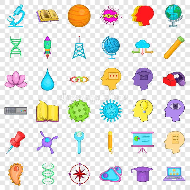 Creative Idea Icons Set, Cartoon Style Stock Vector - Illustration of ...