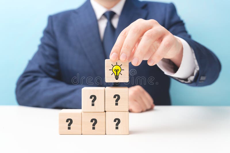 Creative Idea and Innovation with Wooden Blocks Stock Image - Image of ...