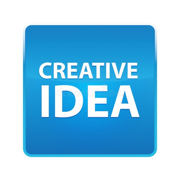 Creative Idea Shiny Blue Square Button Stock Illustration ...