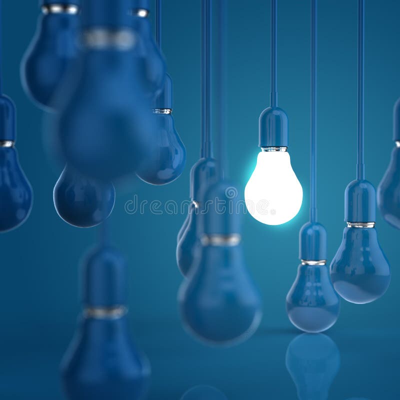 Creative Idea and Leadership Concept Light Bulb Stock Illustration ...