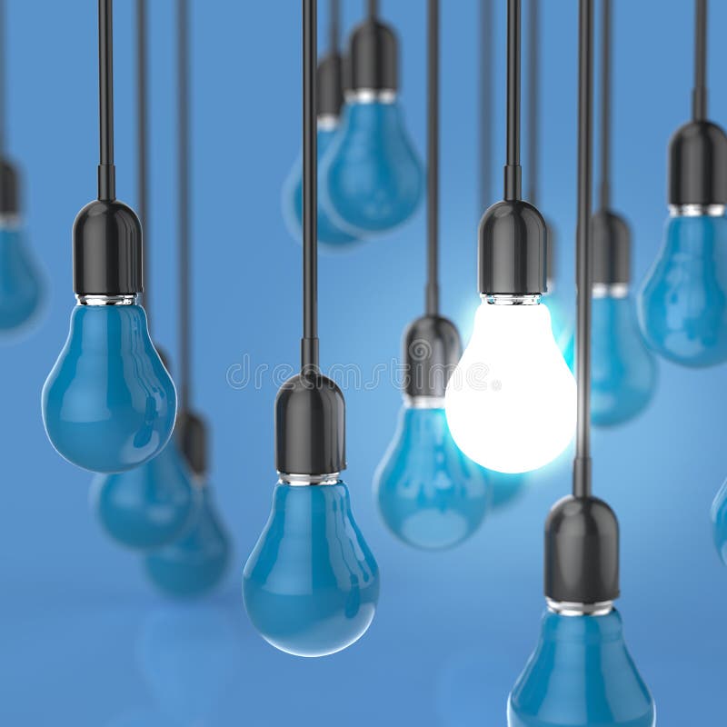 Creative Idea and Leadership Concept Colors Light Bulb Stock Image ...