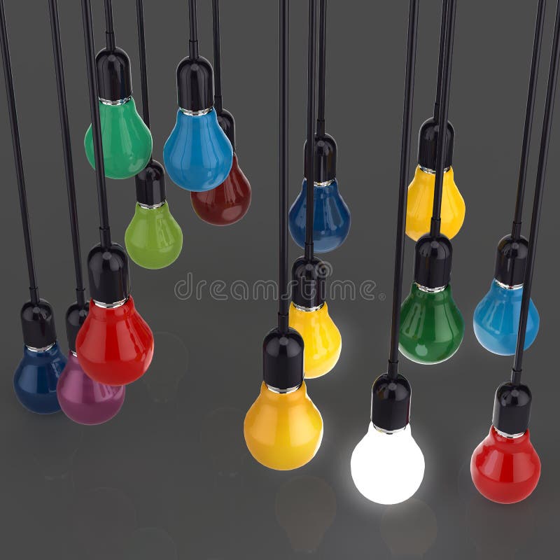 Creative Idea and Leadership Concept Light Bulb Stock Illustration ...