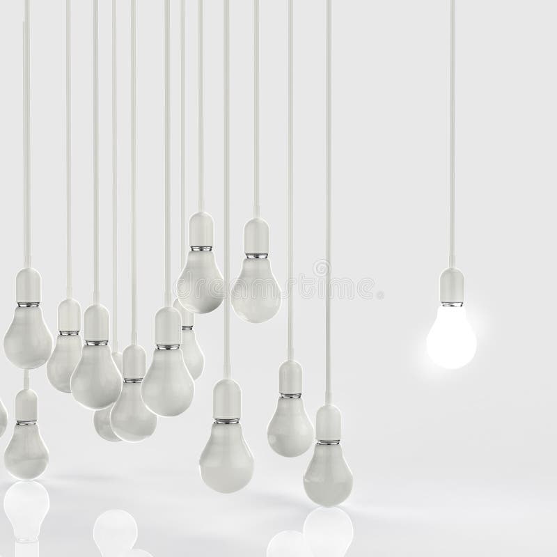 Creative Idea and Leadership Concept Light Bulb Stock Illustration ...