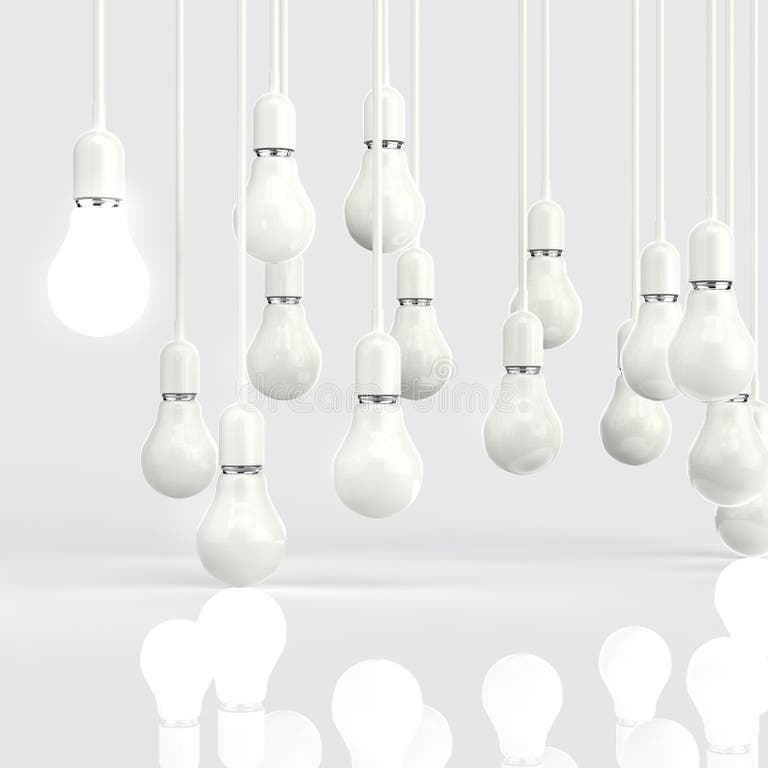 Creative Idea and Leadership Concept Light Bulb Stock Illustration ...