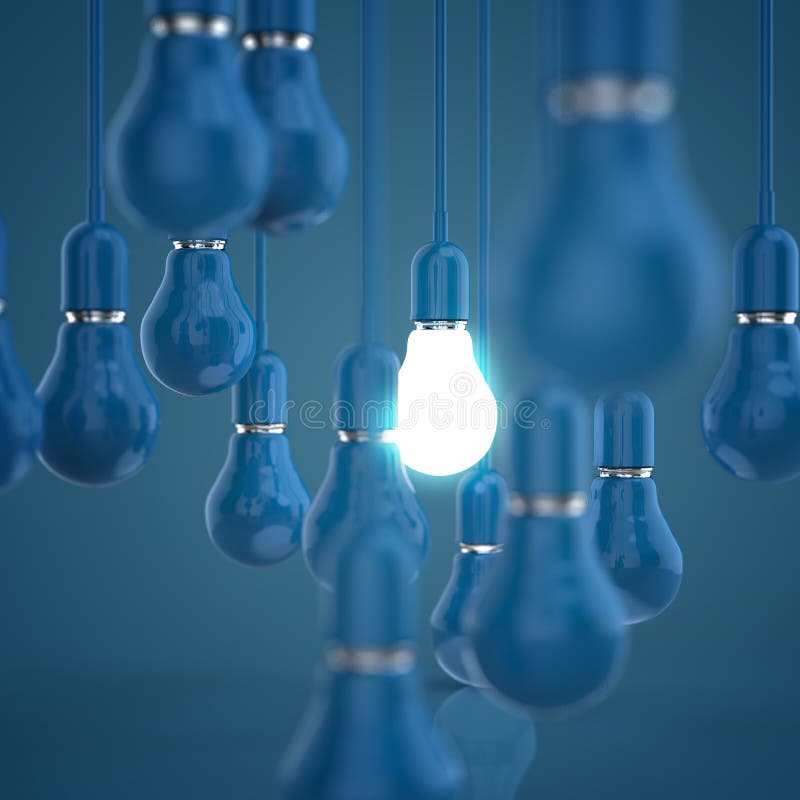 Creative Idea And Leadership Concept Light Bulb 3d Design Picture ...