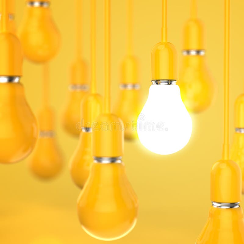 Creative Idea and Leadership Concept Light Bulb 3d Design Stock ...