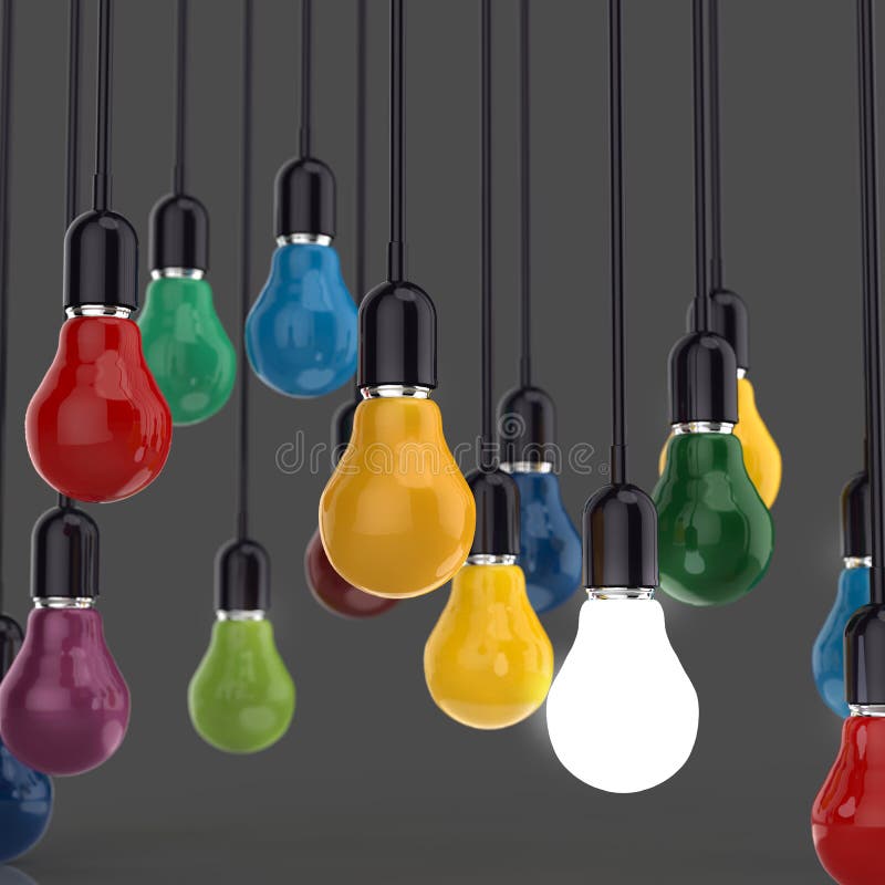 Creative Idea and Leadership Concept Light Bulb Stock Illustration ...