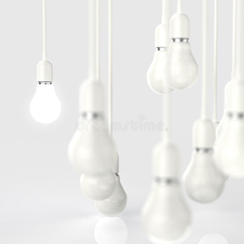 Creative Idea and Leadership Concept Light Bulb Stock Illustration ...