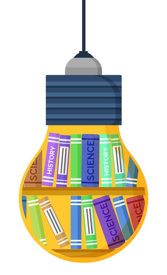 Creative Idea and Learning with Library Vector Stock Vector ...