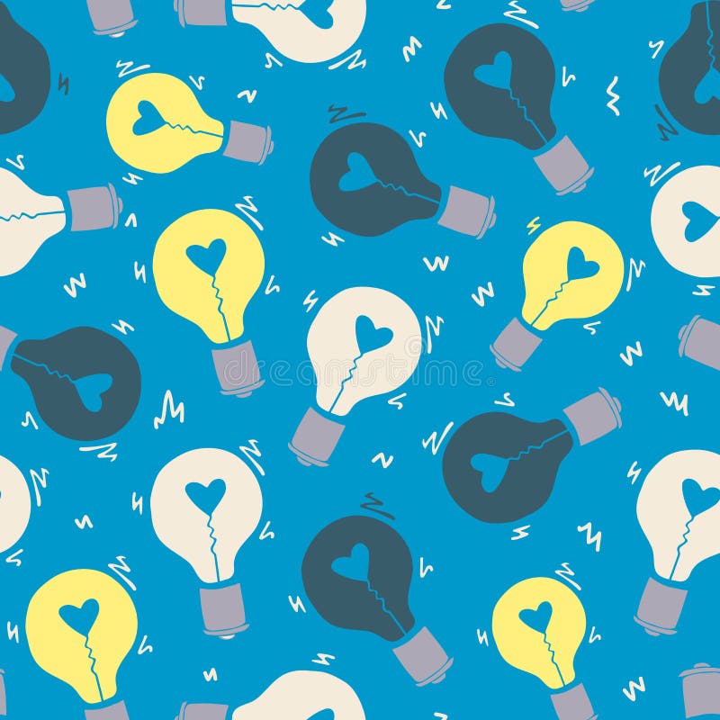 Light Bulb Doodle Seamless Pattern White Stock Illustrations – 529 ...