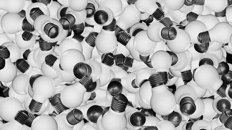 Creative Idea Light Bulb Thinking Realistic Lamp Loop Background ...