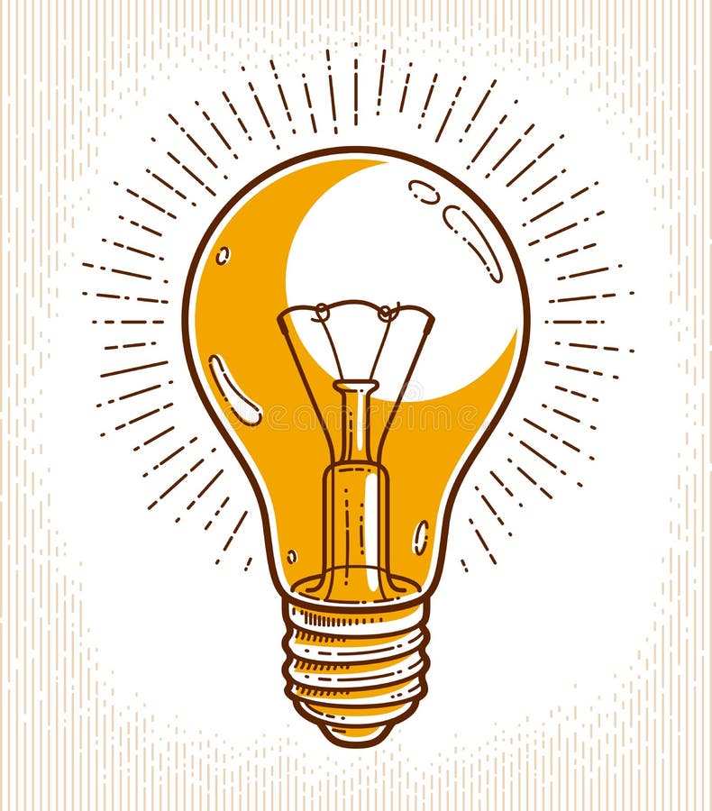 Creative Idea Light Bulb Vector Linear Logo or Icon, Creativity ...