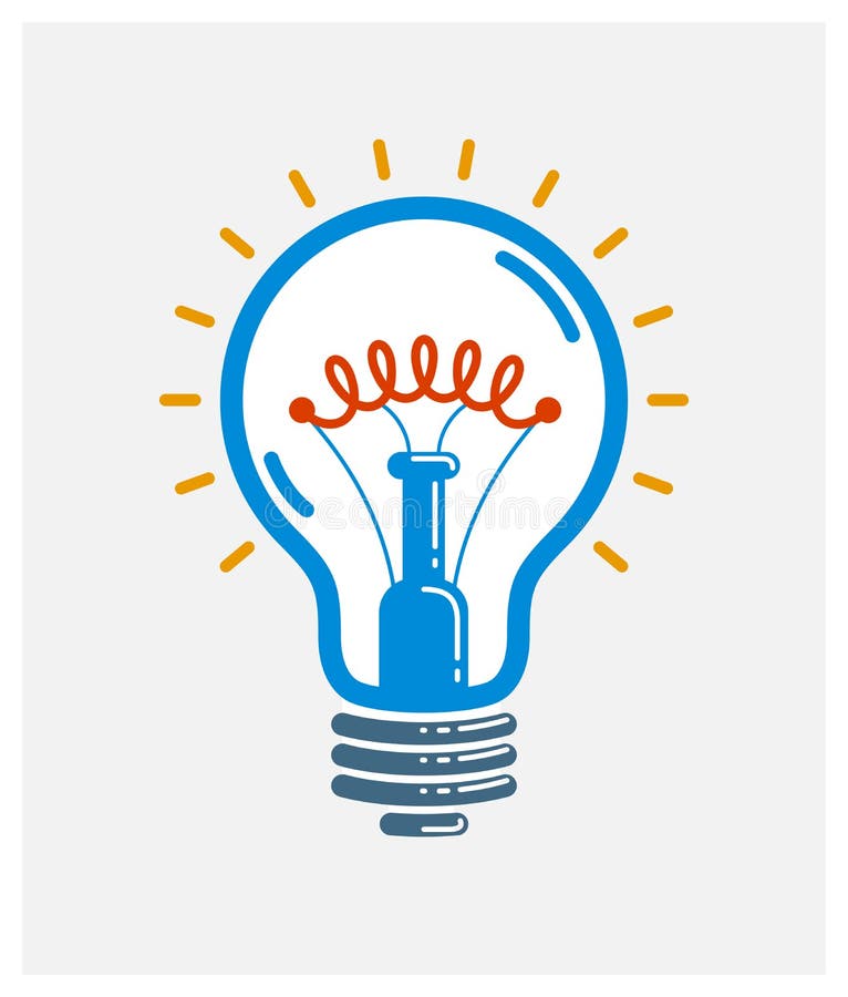 Creative Idea Light Bulb Vector Linear Logo or Icon, Creativity ...