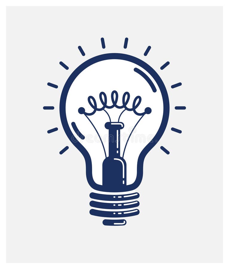 Creative Idea Light Bulb Vector Linear Logo or Icon, Creativity ...