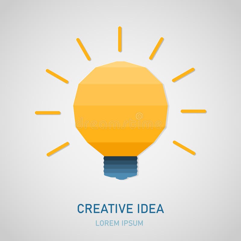 Creative Idea, Lightbulb Icon Paper Cut, Light Bulb Flat Design Vector ...