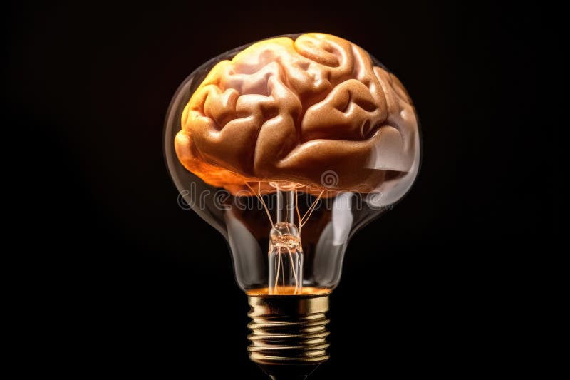 A Creative Idea Mix of a Lightbulb and a Brain Created with Generative ...