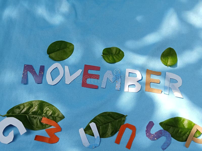 Creative Idea of Month Names on a Blue Background Stock Image - Image ...