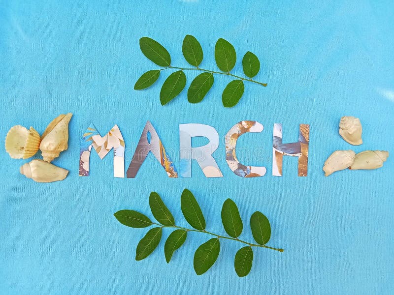 Creative Idea of Month Names on a Blue Background Stock Image - Image ...