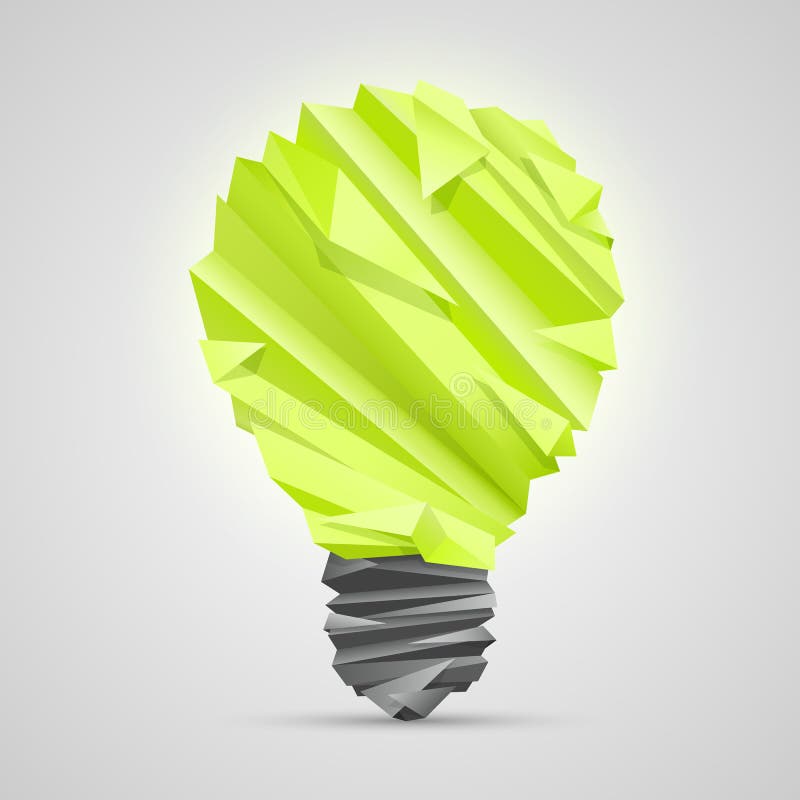 Creative Idea of Origami Lamp Stock Vector - Illustration of idea ...