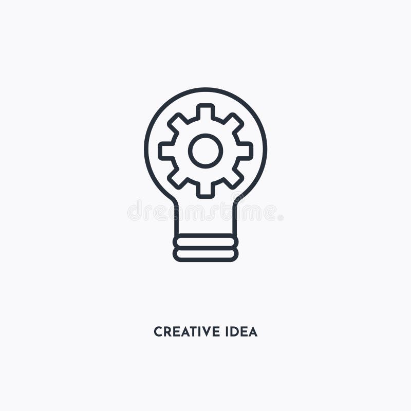 Creative Idea Outline Icon. Simple Linear Element Illustration ... Creative Idea Outline Icon. Simple Linear Element Illustration ...