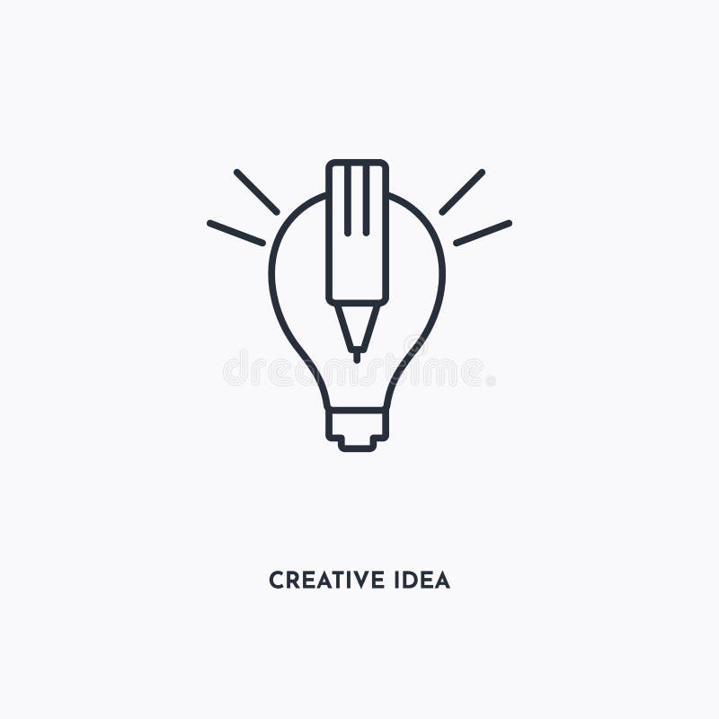 Creative Idea Outline Icon. Simple Linear Element Illustration ... Creative Idea Outline Icon. Simple Linear Element Illustration ...