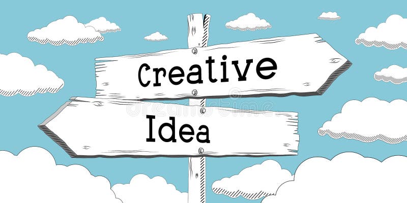 Creative Idea - Outline Signpost with Two Arrows Stock Illustration ...