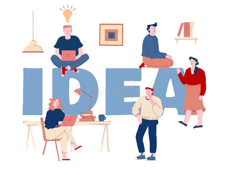 Creative Idea Research Concept. Businesspeople Working on Laptops ...