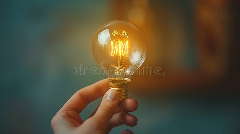 Creative Idea Sparked with Glowing Light Bulb in Hand Stock ... Creative Idea Sparked with Glowing Light Bulb in Hand Stock ...