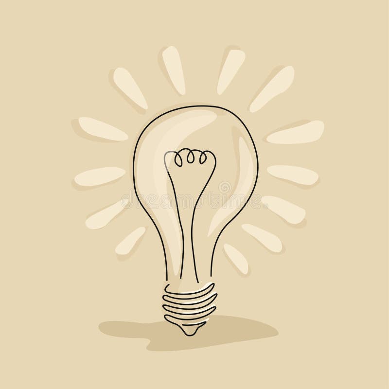 Creative Idea Symbol - Hand-drawn Lamp Stock Vector - Illustration of ...