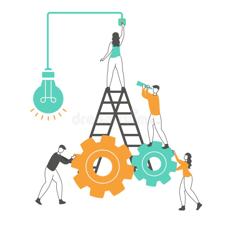 Teamwork Concept with People Stock Vector - Illustration of friendship ...