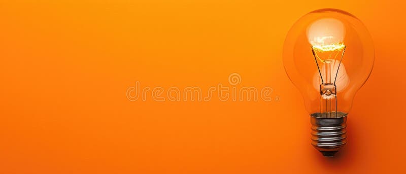 Creative Idea Theme Showcased Against an Orange Backdrop, Ai Generated ...