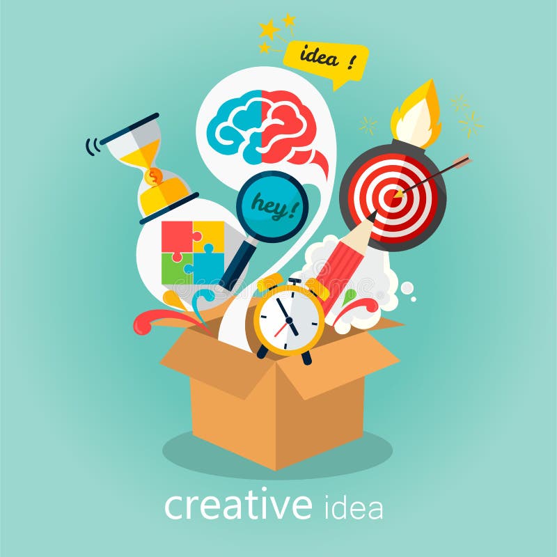 Creative Idea, Think Out of the Box Vector Illustration Stock Vector ...