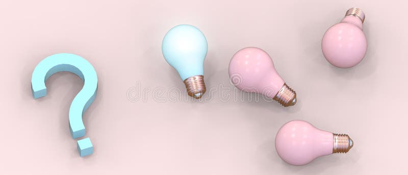 Creative Idea Thinking Light Bulbs and Question Mark for Future ...