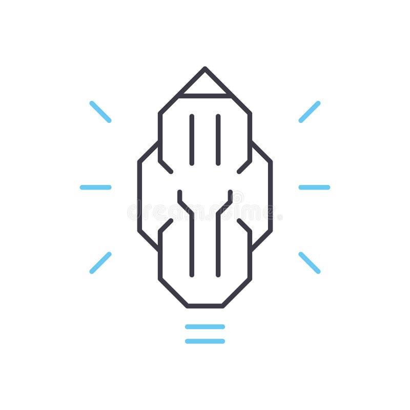 Creative Thinking Line Icon, Outline Symbol, Vector Illustration ...