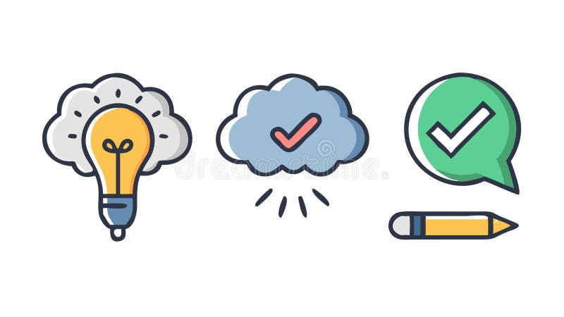 Creative Idea Validation, Thinking Process Approved, Vector Design ...