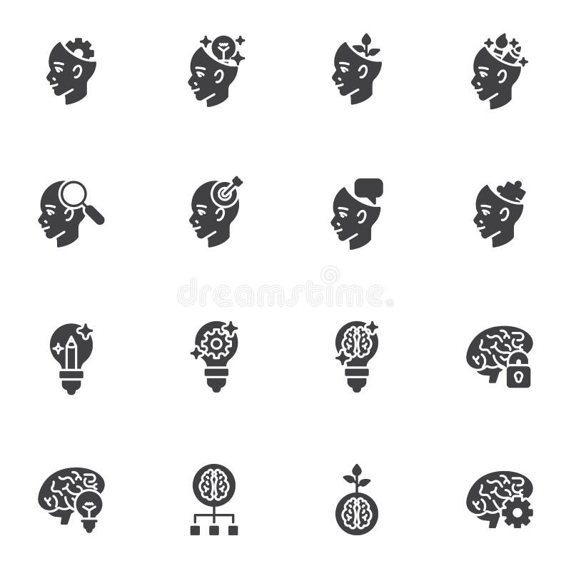 Creative Idea Vector Icons Set Stock Vector - Illustration of idea ...