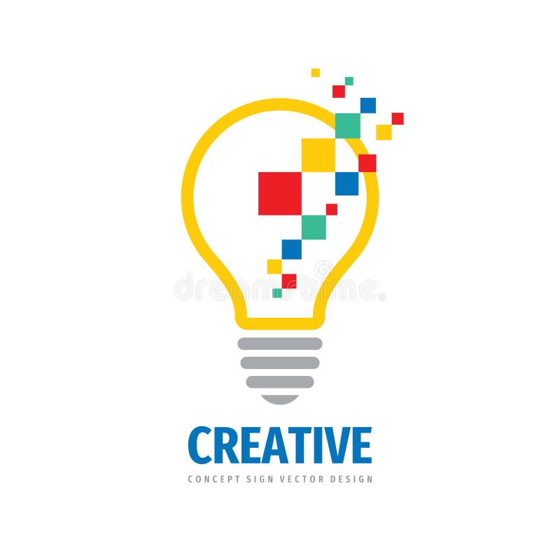 Creative Idea - Vector Logo Template Concept Illustration. Lightbulb ...