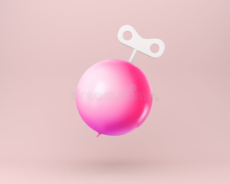 Creative Idea Wind Up Key with Balloon on Pastel Pink Background ...