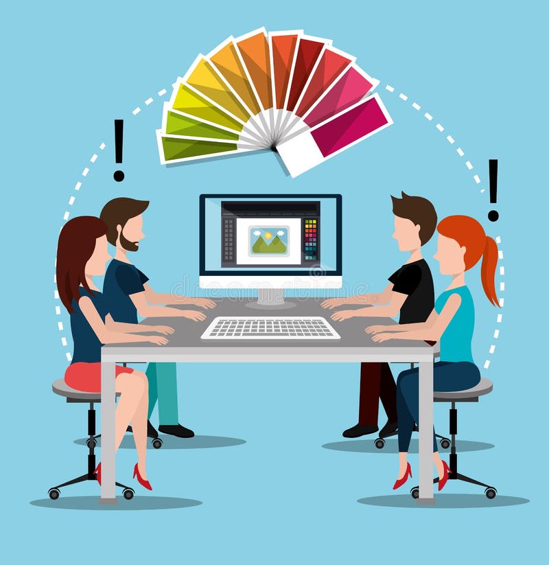Creative Ideas Graphic Designer Stock Illustration - Illustration of ...