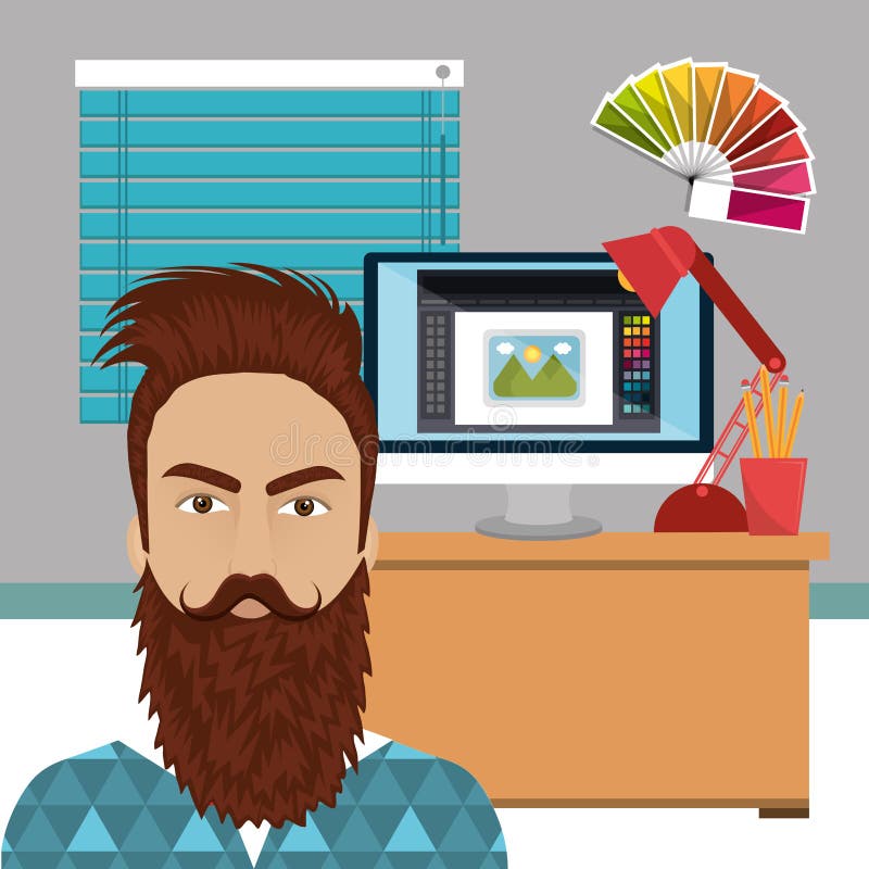 Creative Ideas Graphic Designer Stock Illustration - Illustration of ...