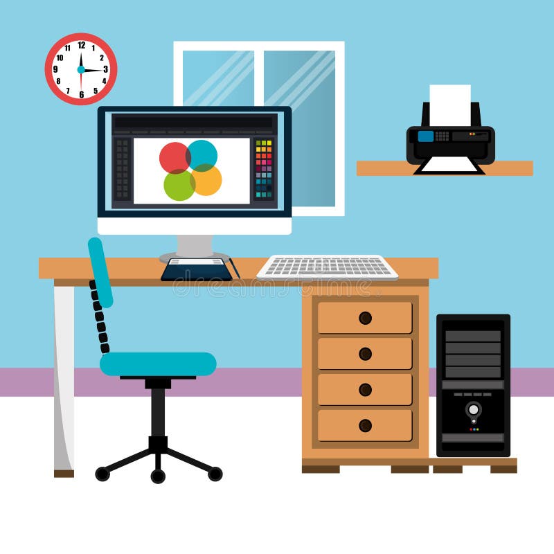 Creative Ideas Graphic Designer Stock Illustration - Illustration of ...