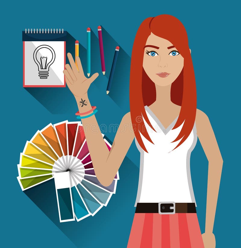 Creative Ideas Graphic Designer Stock Illustration - Illustration of ...