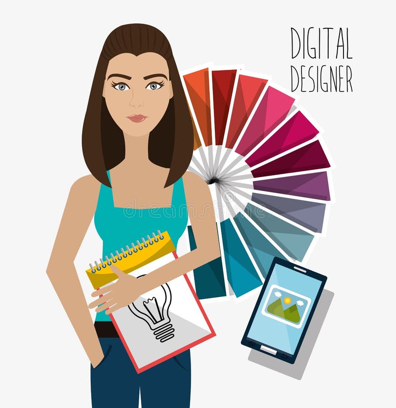 Creative Ideas Graphic Designer Stock Illustration - Illustration of ...