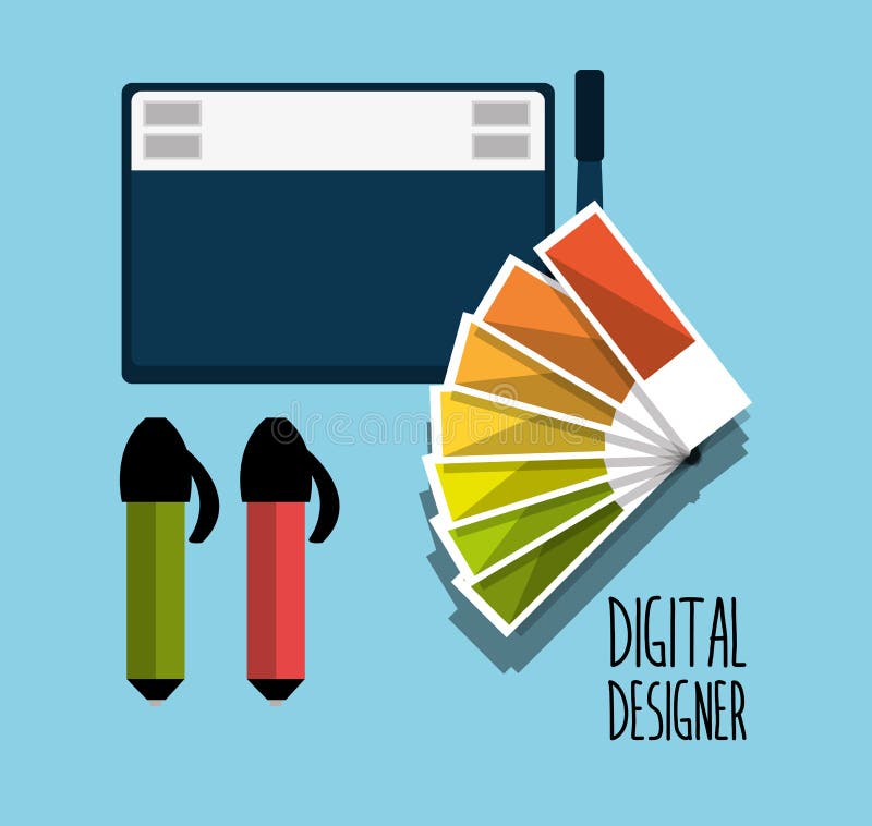 Creative Ideas Graphic Designer Stock Illustration - Illustration of ...