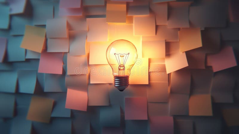 Creative Ideas and Innovation Concept with Glowing Light Bulb on ...